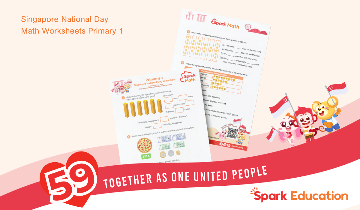 Free National Day Math Worksheets - Primary 1