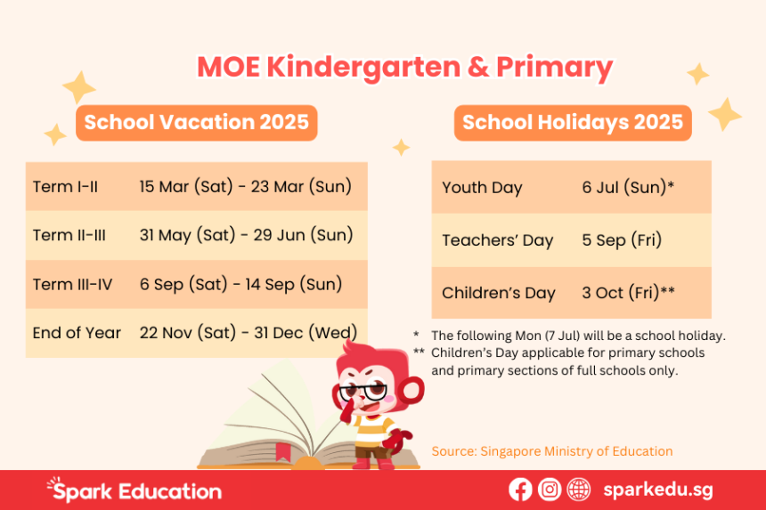 Singapore School Holidays, Public Holidays, and Long Weekends in 2025 - Spark Education Blog